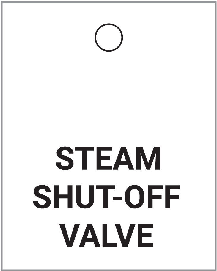 Steam Shut-Off Valve - Valve Tag