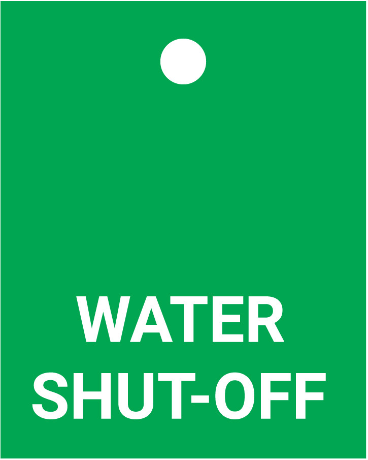 Water Shut-Off - Valve Tag