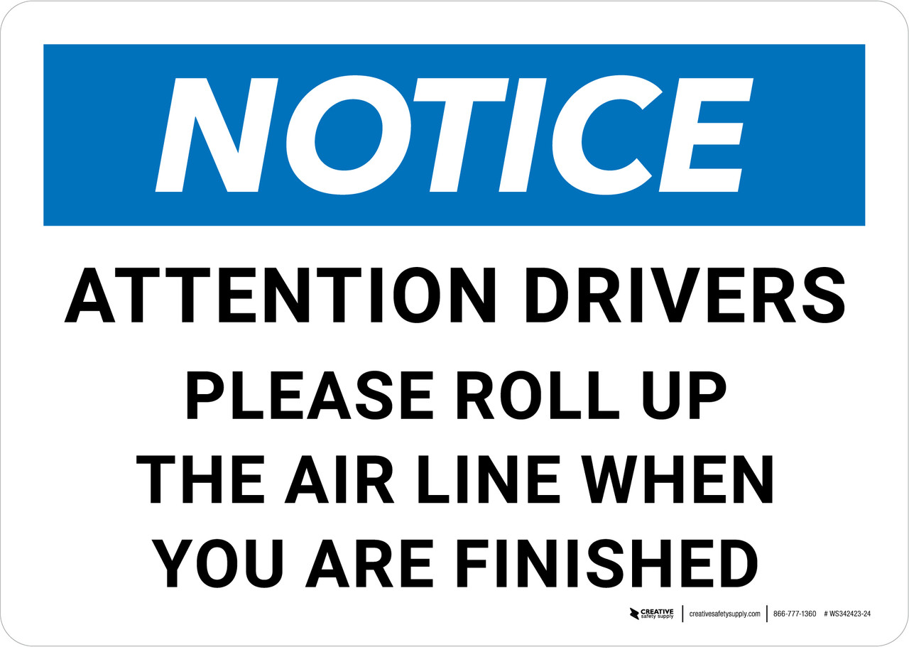 Notice: Attention Drivers Please Roll Up The Air Line Landscape - Wall ...