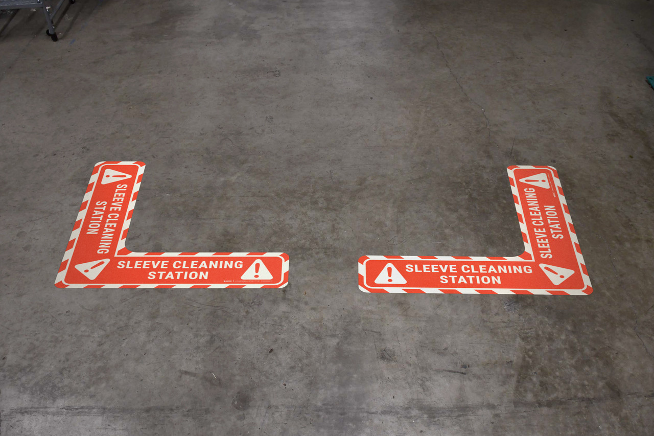 Sleeve Cleaning Station - Floor Sign Corner | Creative Safety Supply