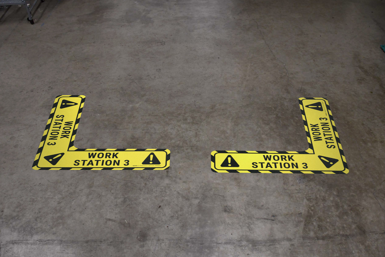 Work Station 3 - Floor Sign Corner | Creative Safety Supply