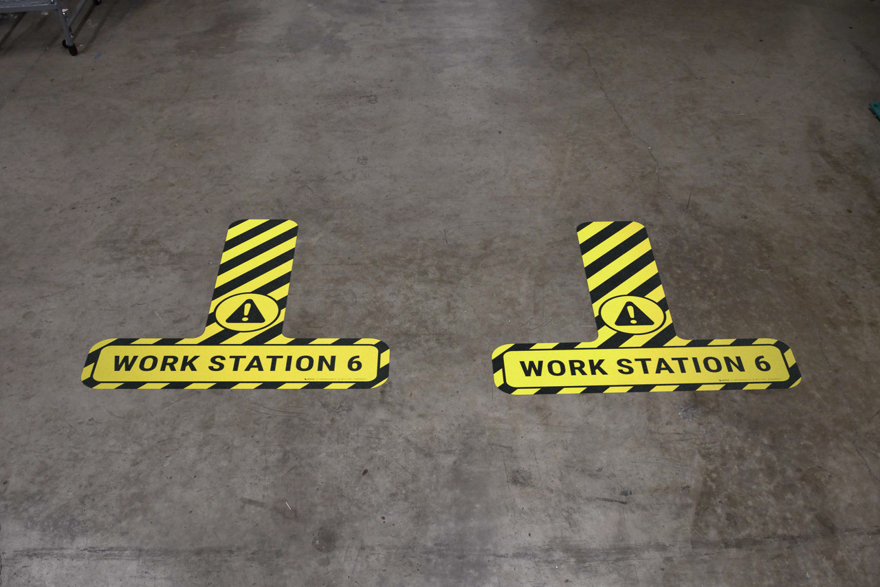 Work Station 6 - Floor Sign T's | Creative Safety Supply