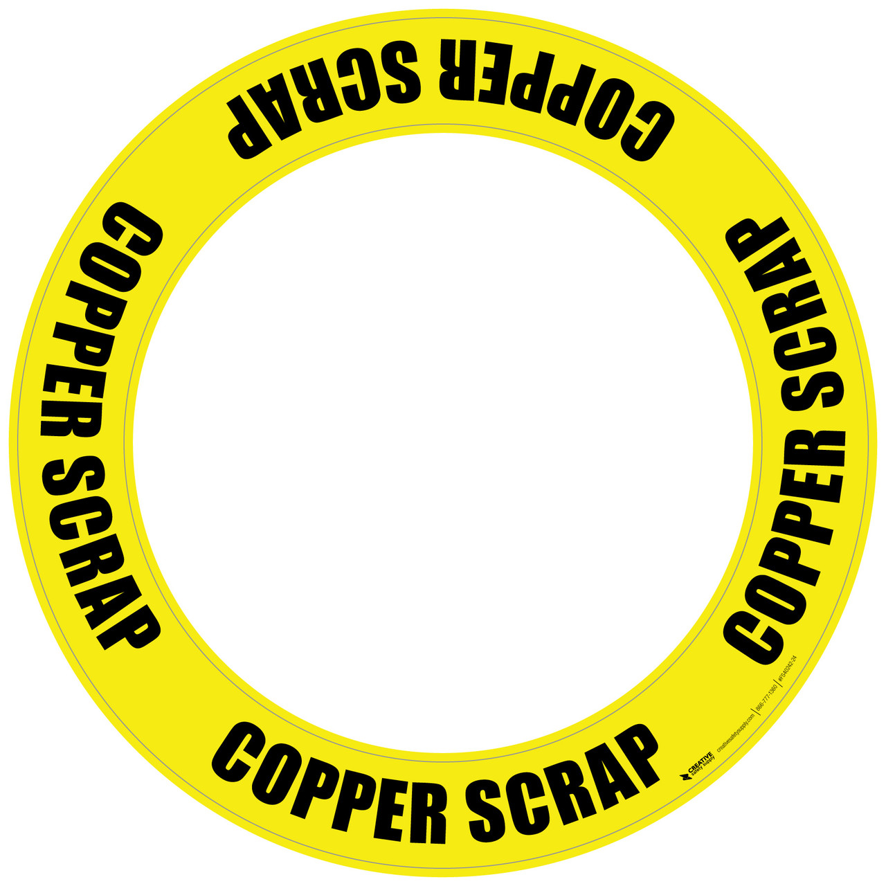 Copper Scrap - Circular Floor Sign Ring