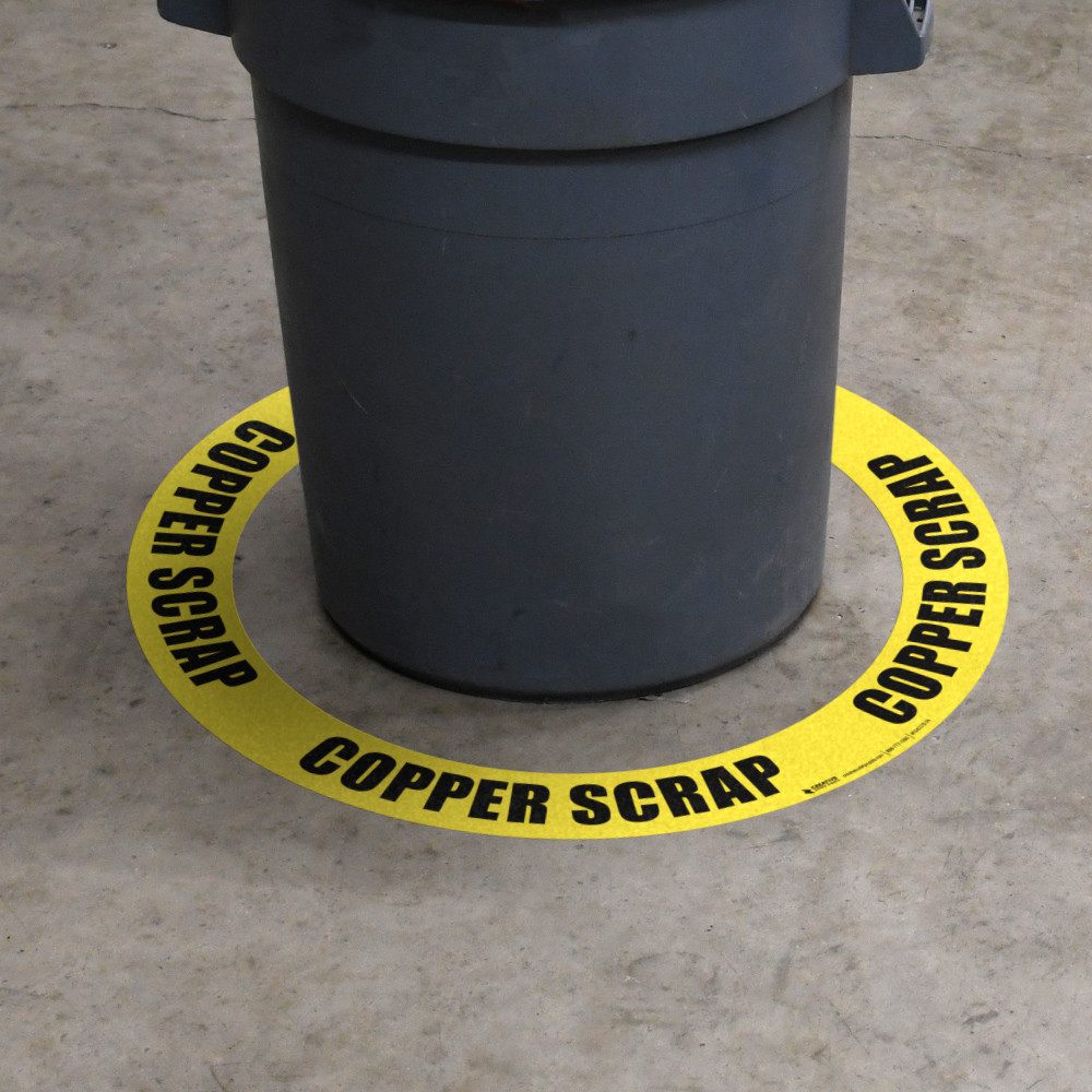 Copper Scrap - Circular Floor Sign Ring | Creative Safety Supply
