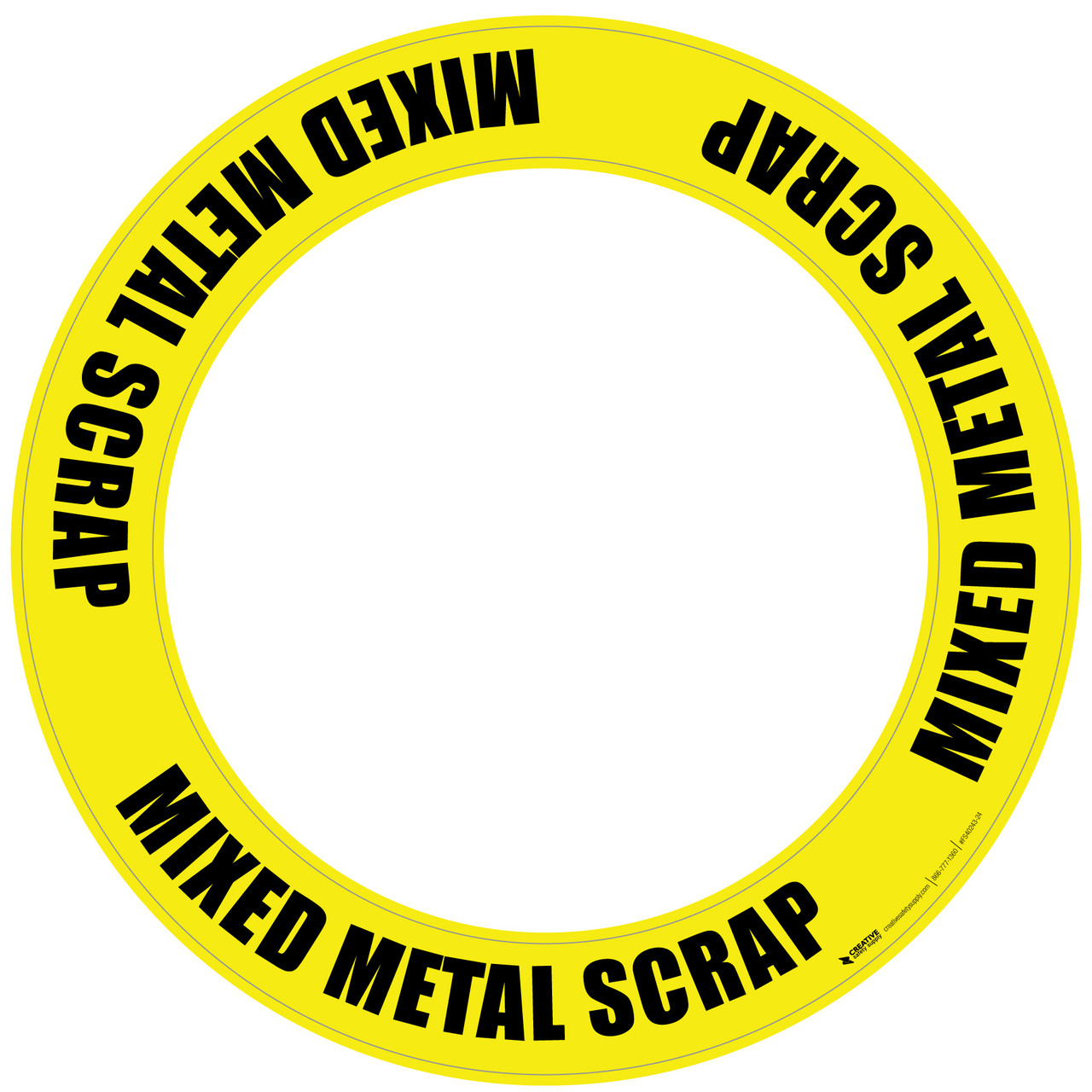 Mixed Metal Scrap - Circular Floor Sign Ring | Creative Safety Supply