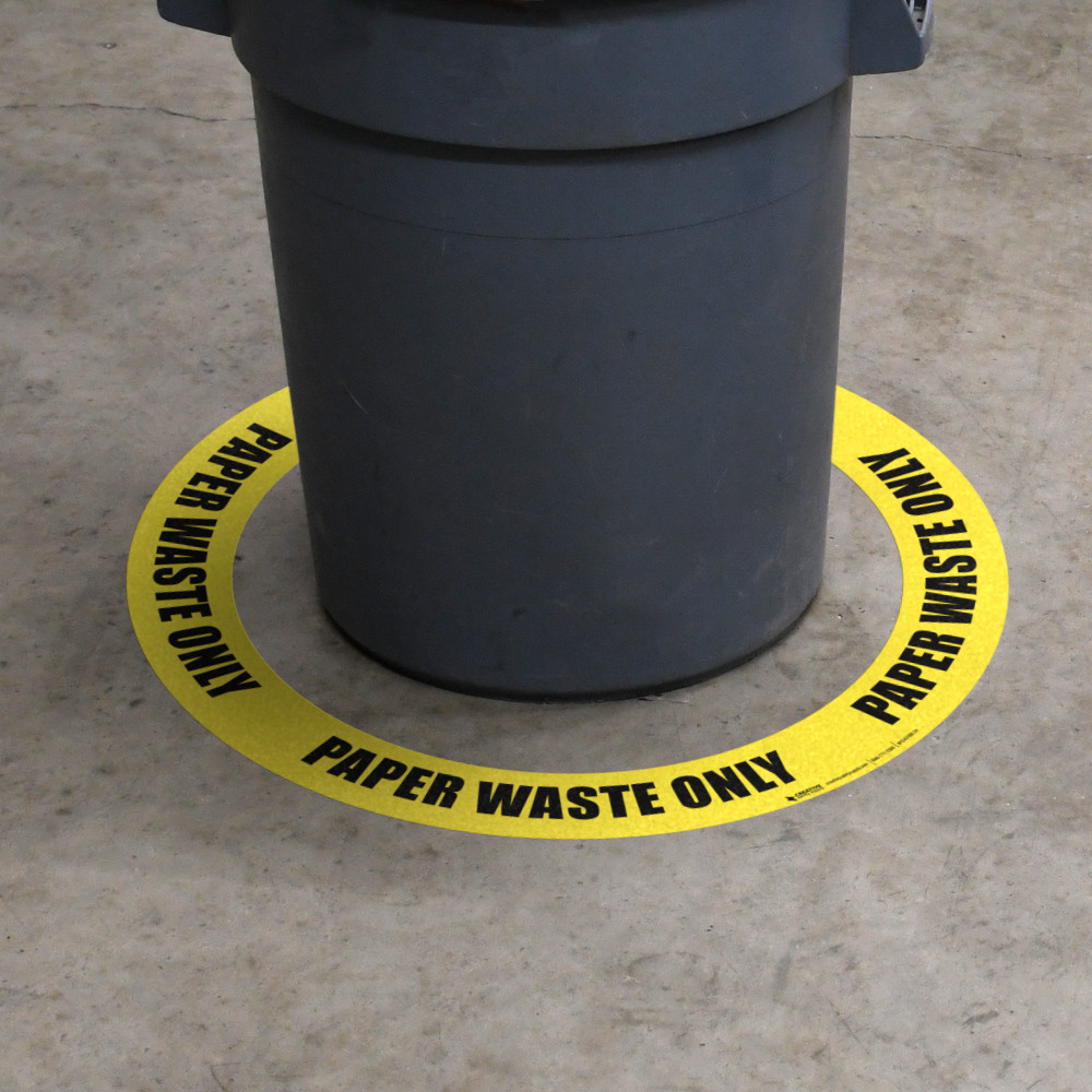 Paper Waste Only - Circular Floor Sign Ring