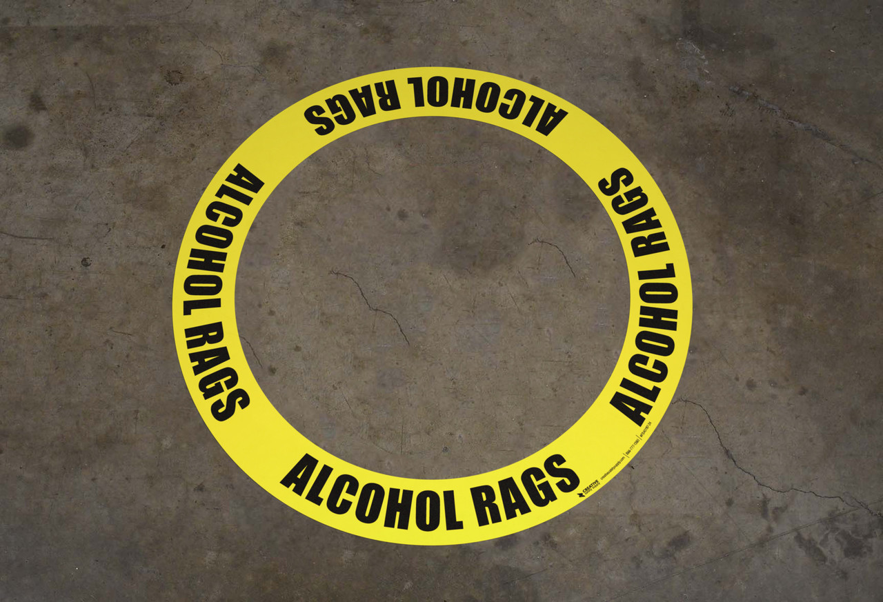 Alcohol Rags - Circular Floor Sign Ring