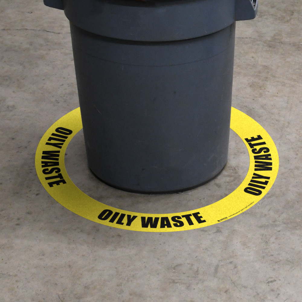 Oily Waste - Circular Floor Sign Ring | Creative Safety Supply