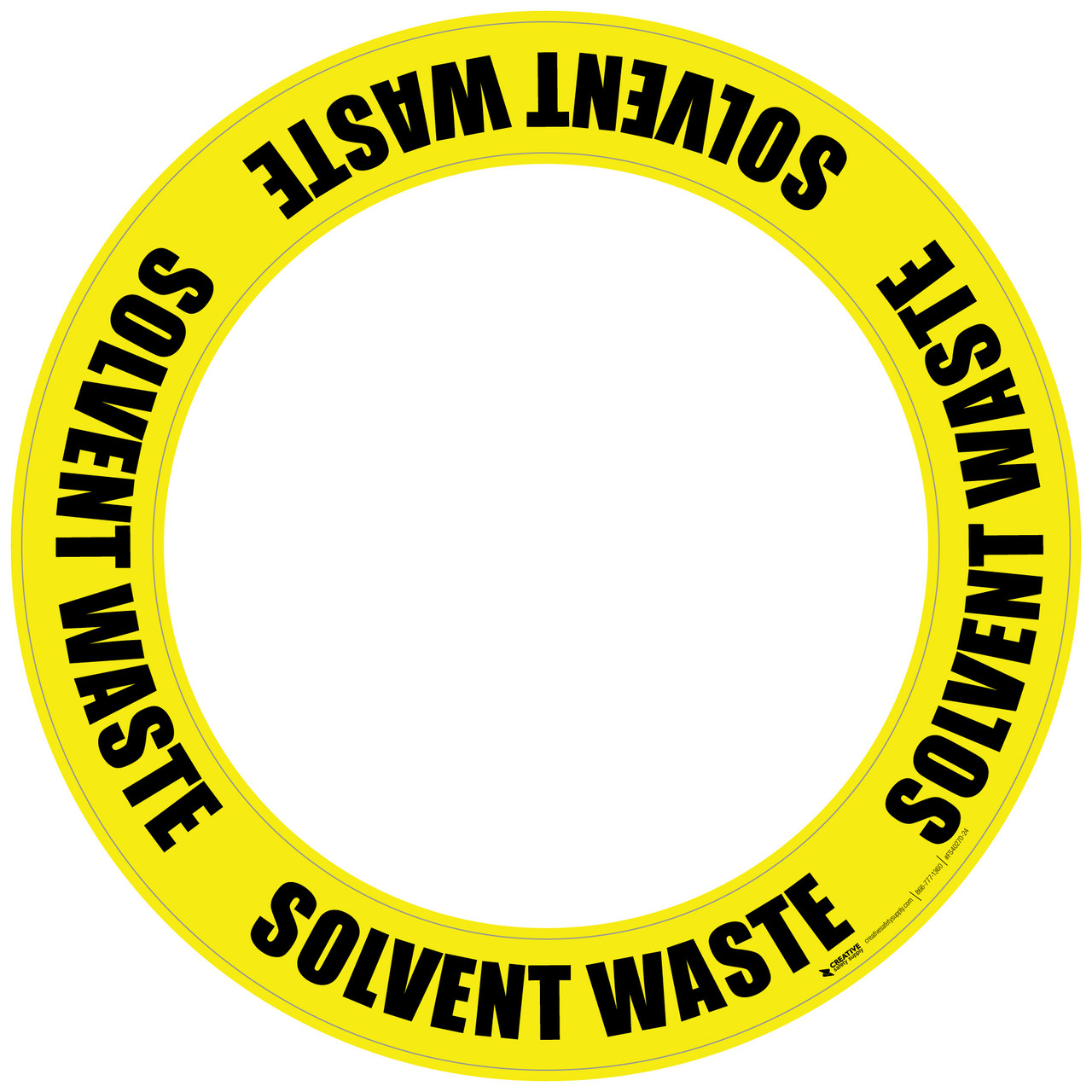 Solvent Waste - Circular Floor Sign Ring