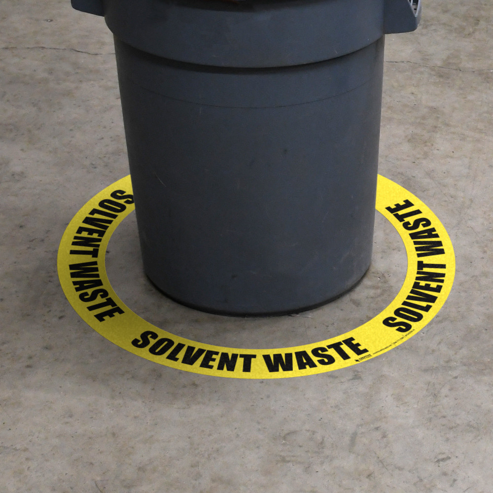 Solvent Waste - Circular Floor Sign Ring