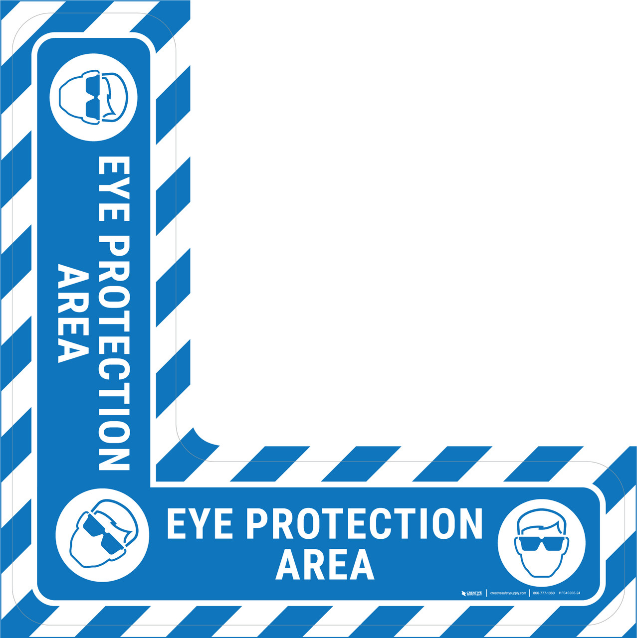 Eye Protection Area - Floor Sign Corner | Creative Safety Supply