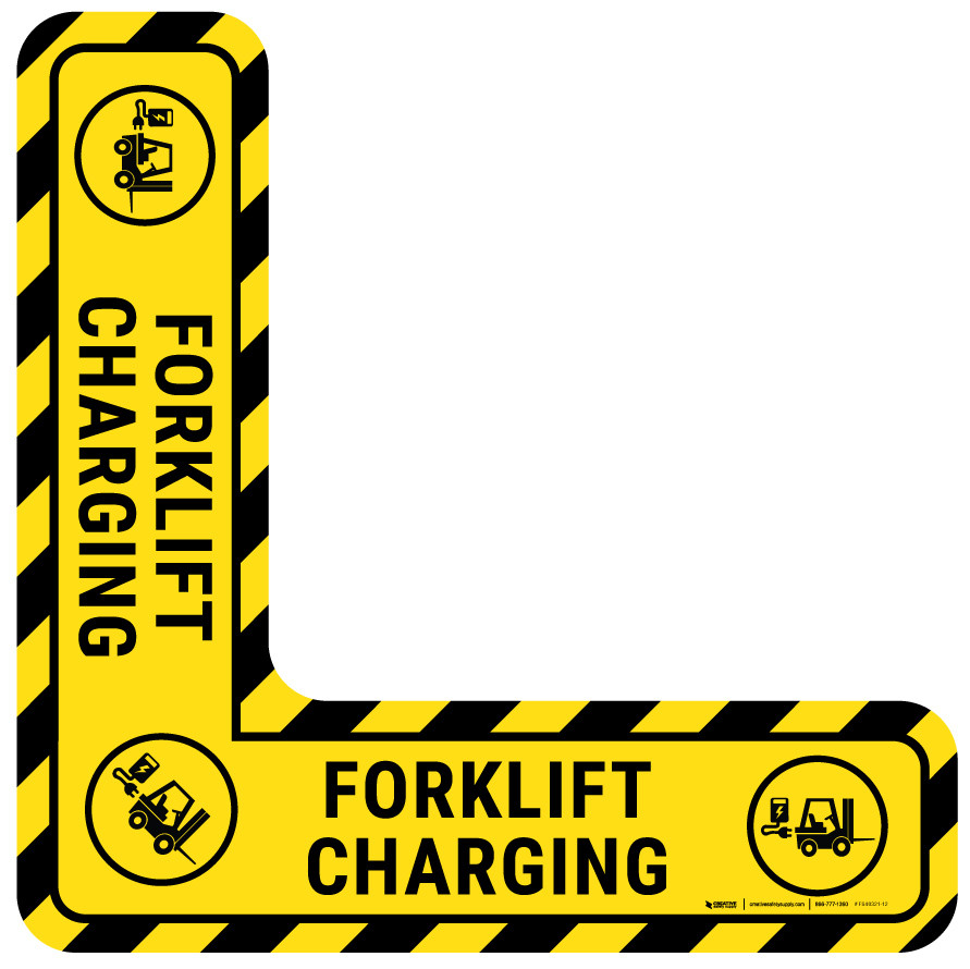 Forklift Charging - Floor Sign Corner | Creative Safety Supply