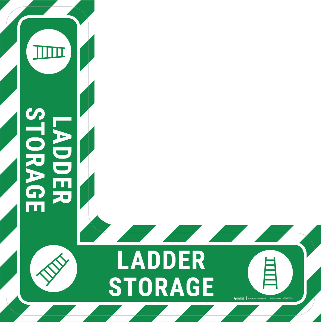 Ladder Storage - Floor Sign Corner
