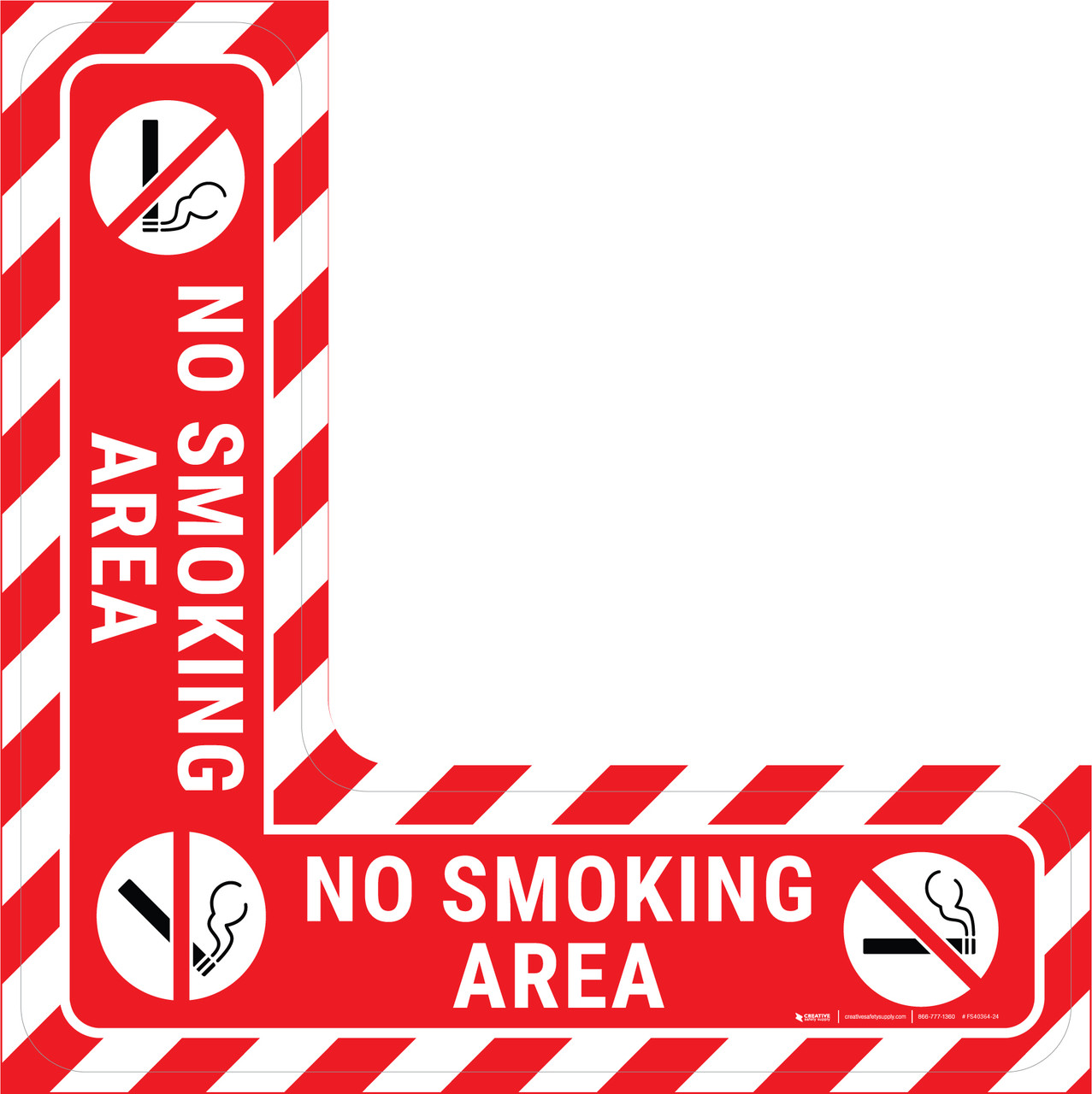 No Smoking Area - Floor Sign Corner | Creative Safety Supply