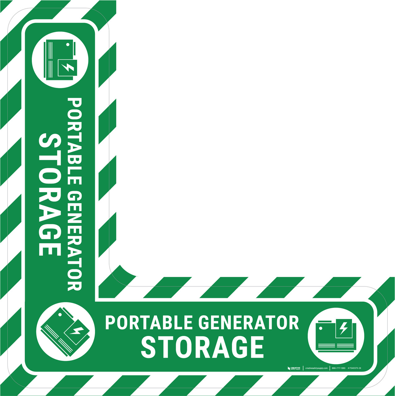 Portable Generator Storage - Floor Sign Corner Portable Generator Storage - Floor Sign Corner
