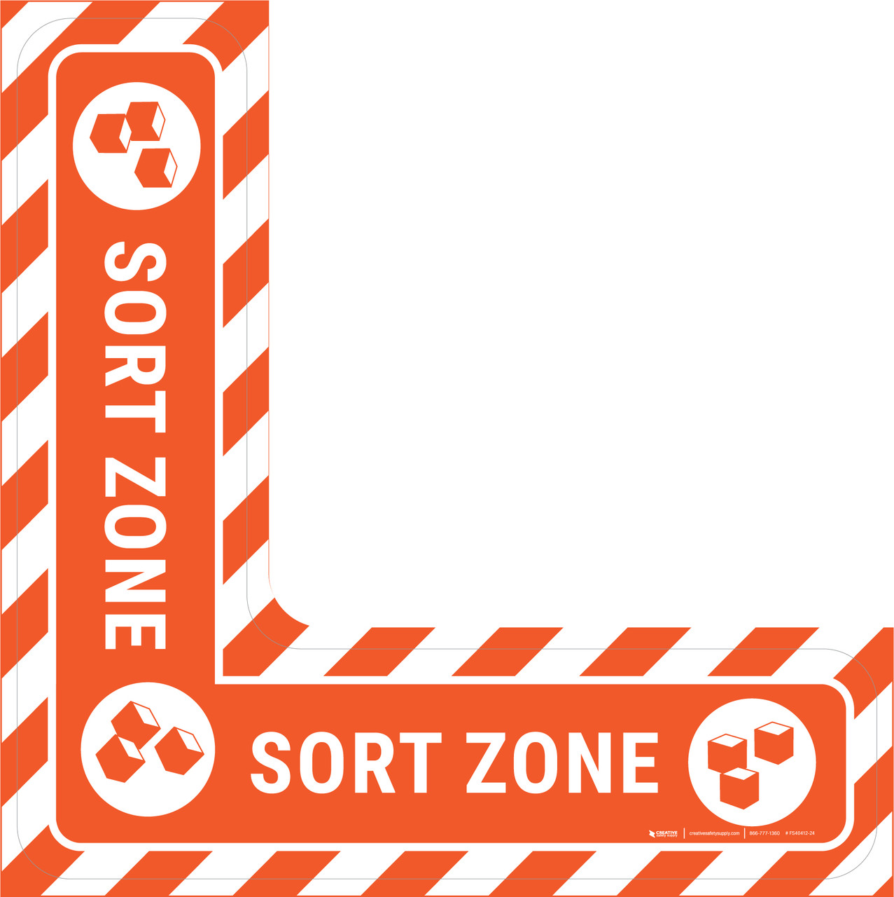 Sort Zone - Floor Sign Corner