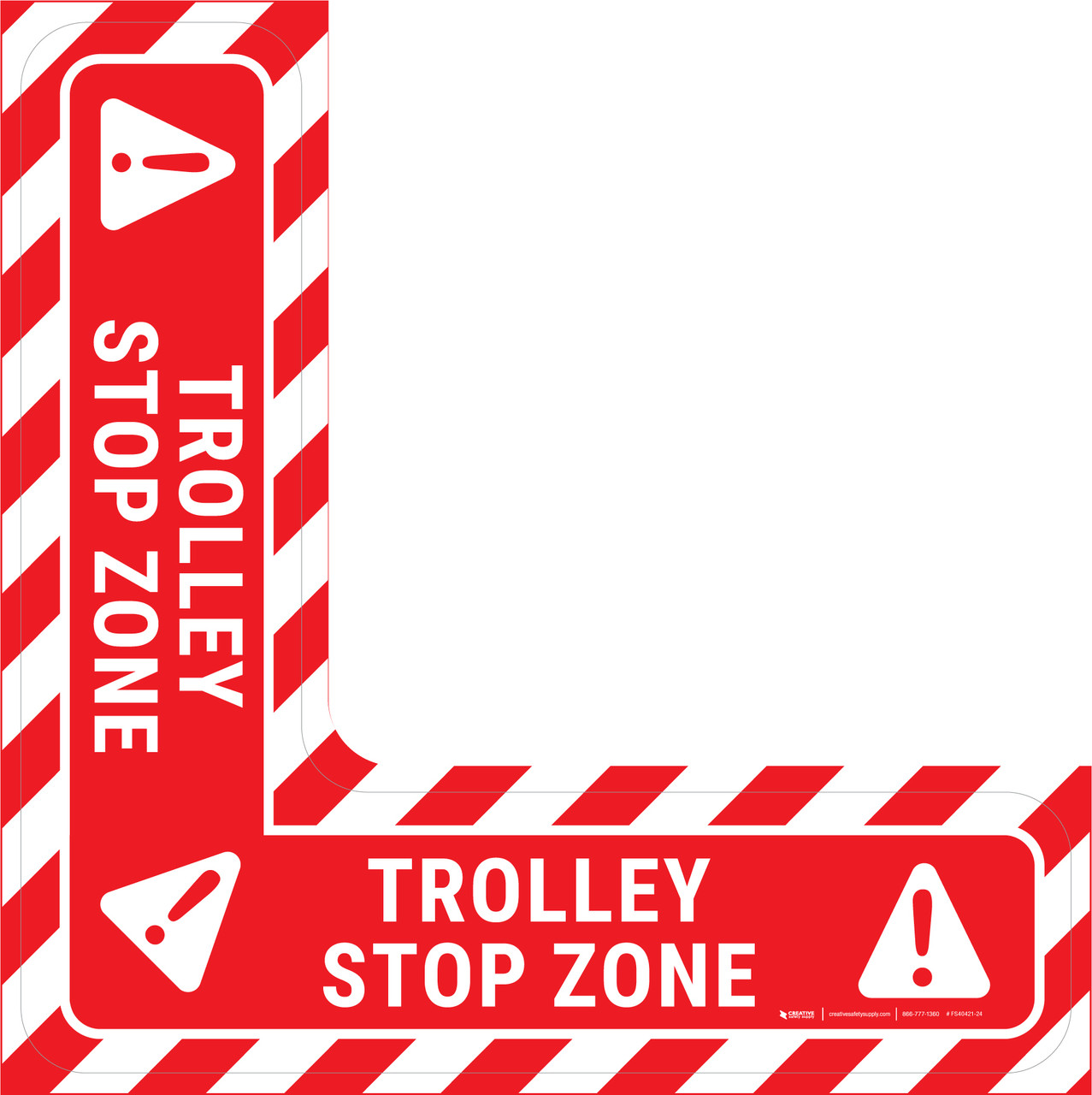 Trolley Stop Zone - Floor Sign Corner