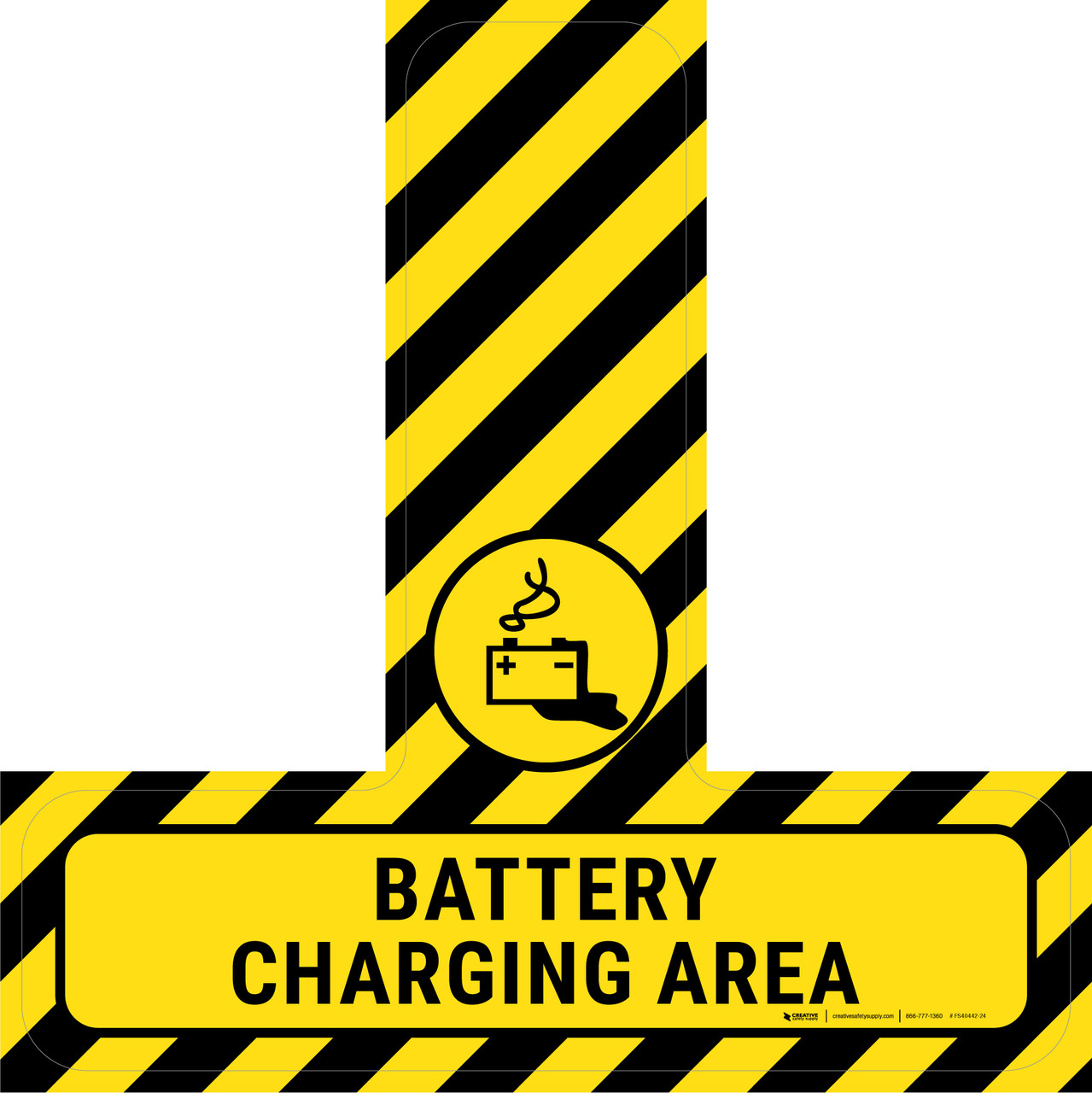 Battery Charging Area - Floor Sign T's | Creative Safety Supply