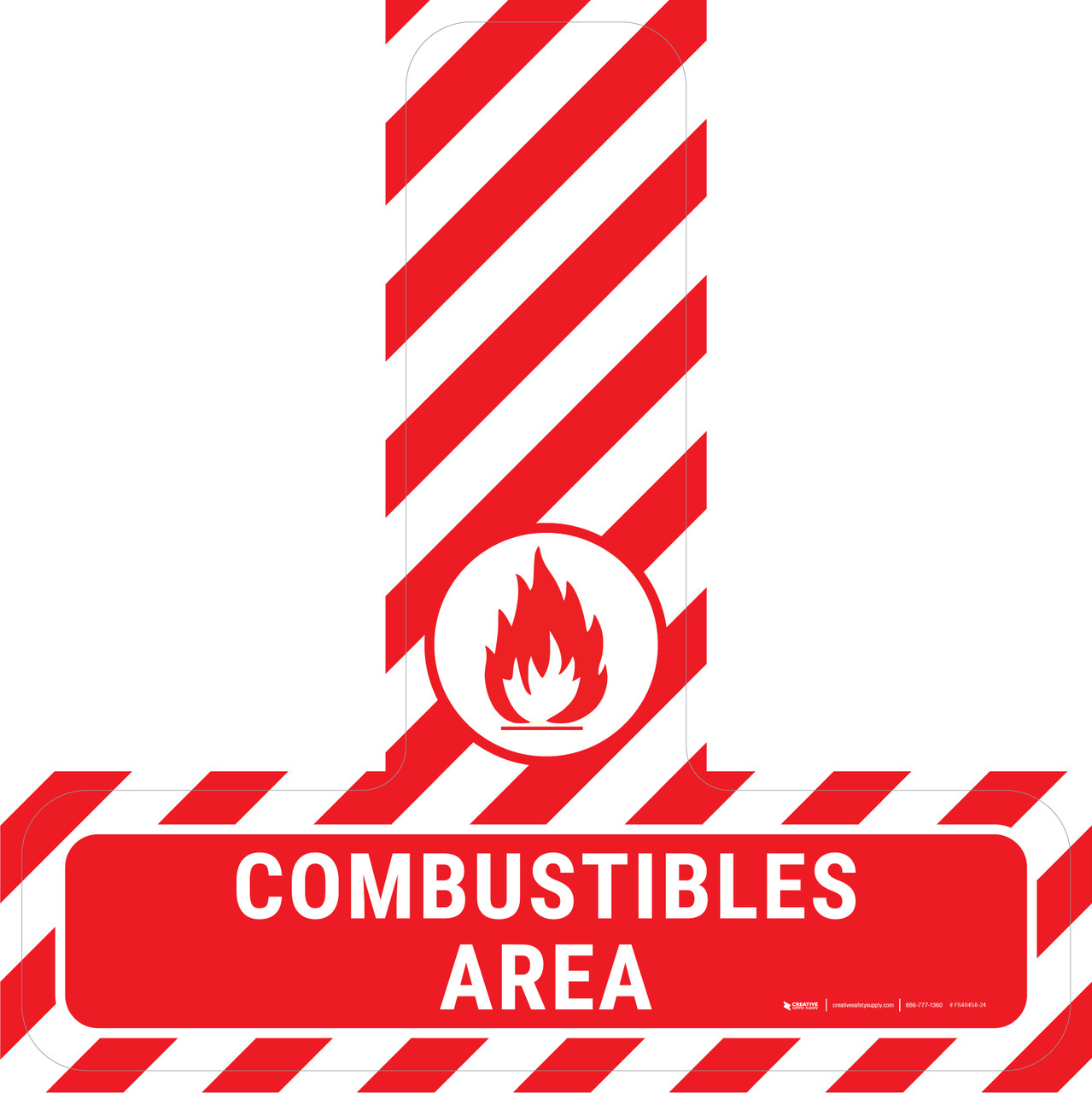 Combustibles Area - Floor Sign T's