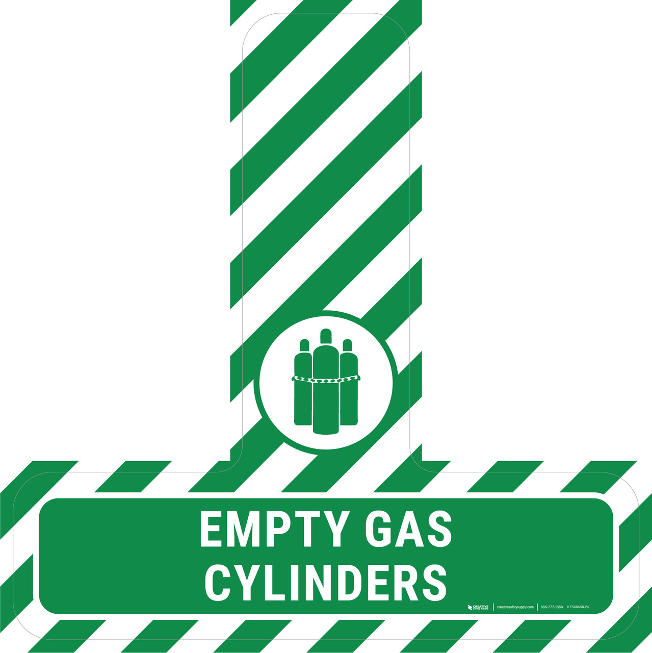 Empty Gas Cylinders - Floor Sign T's | Creative Safety Supply