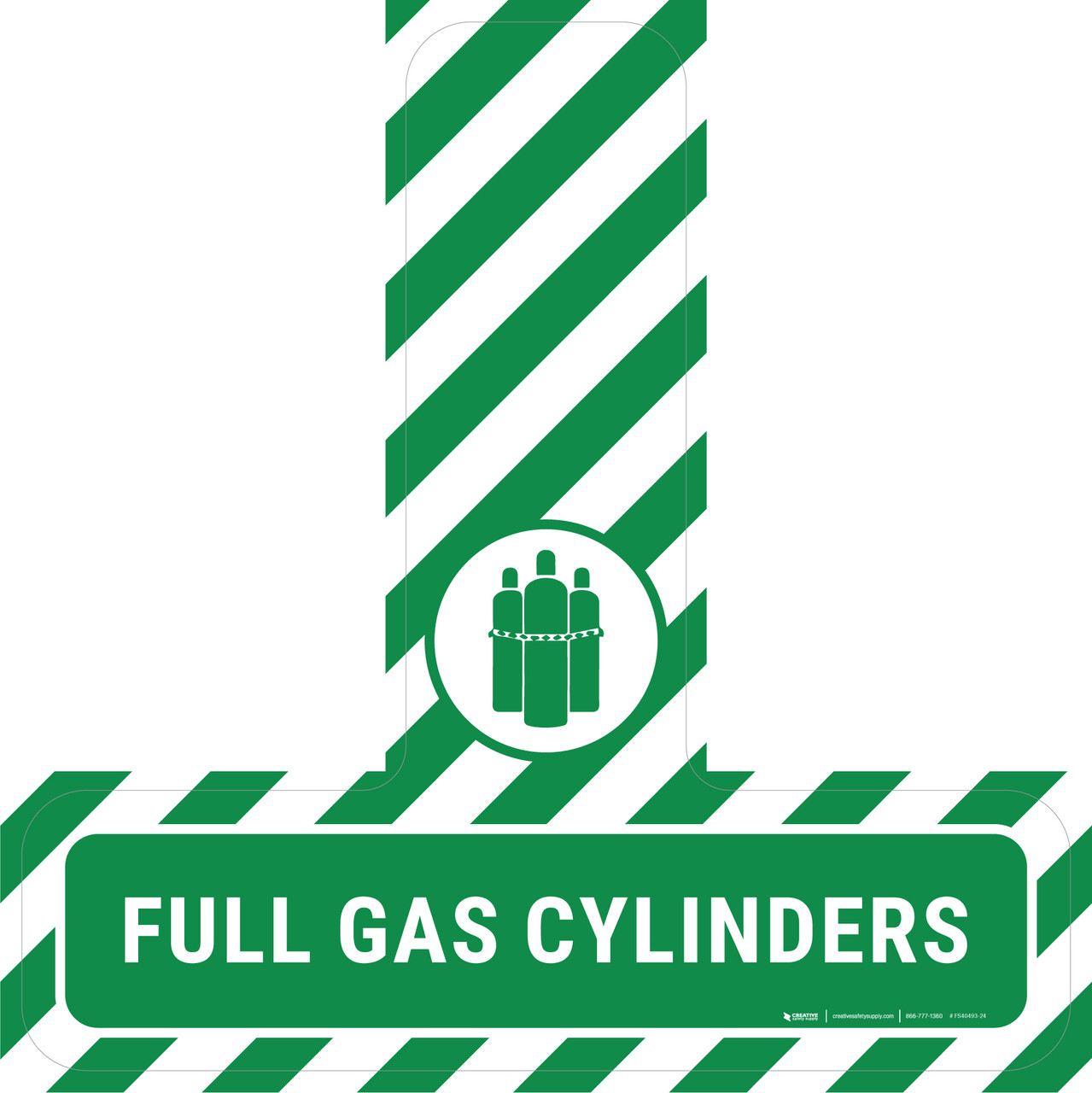 Full Gas Cylinders - Floor Sign T's | Creative Safety Supply