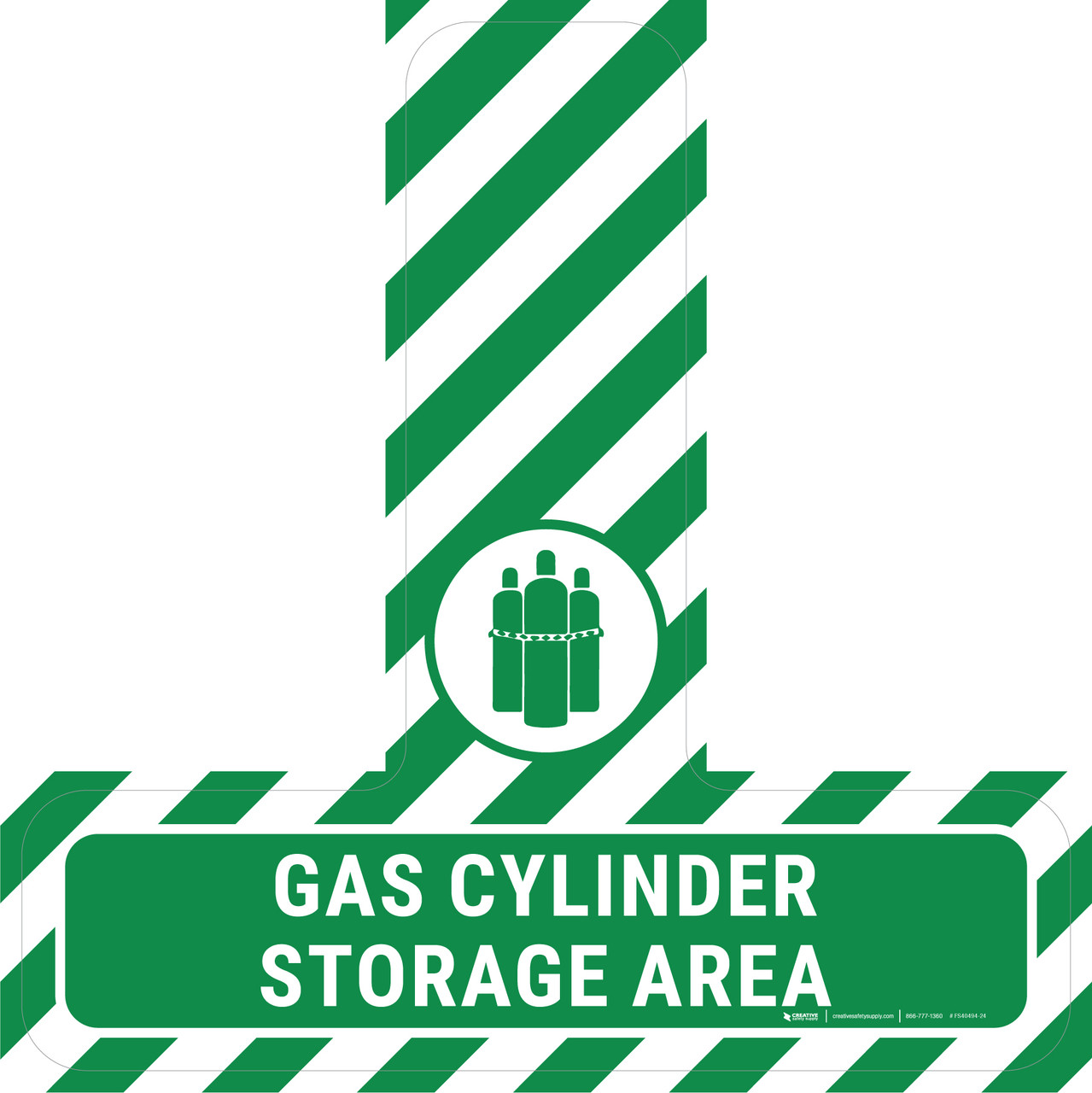 Gas Cylinder Storage Area - Floor Sign T's