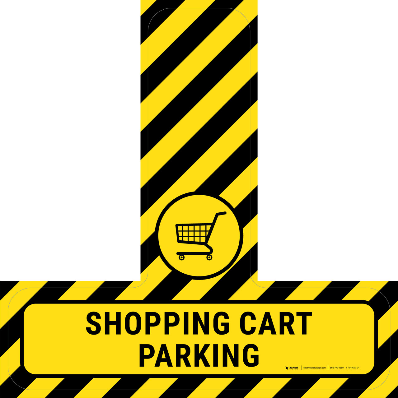 Shopping Cart Parking - Floor Sign T's