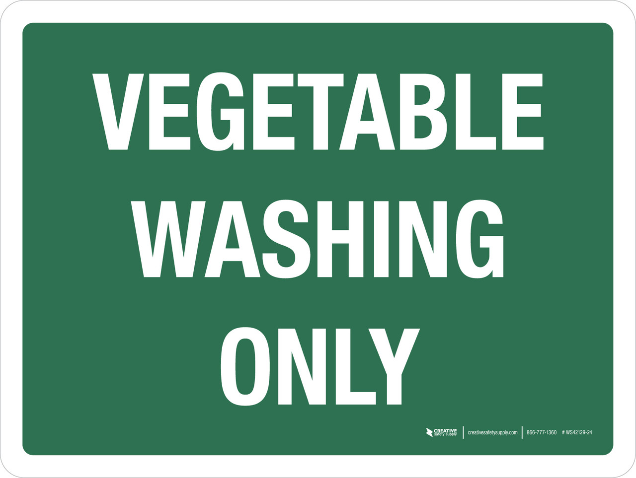 Vegetable Washing Only Green Landscape - Wall Sign