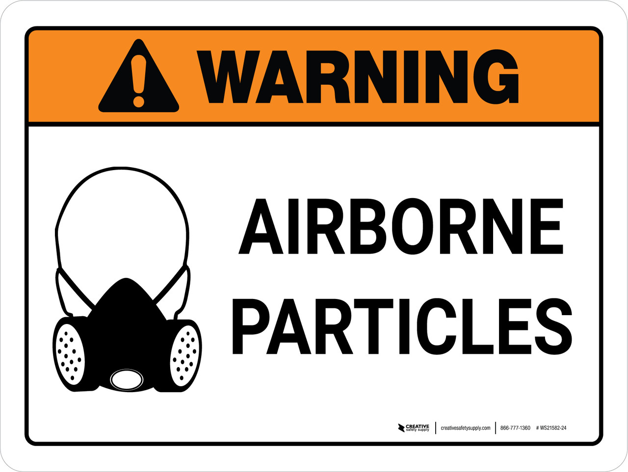 Warning: Airborne Particles with Icon - Wall Sign