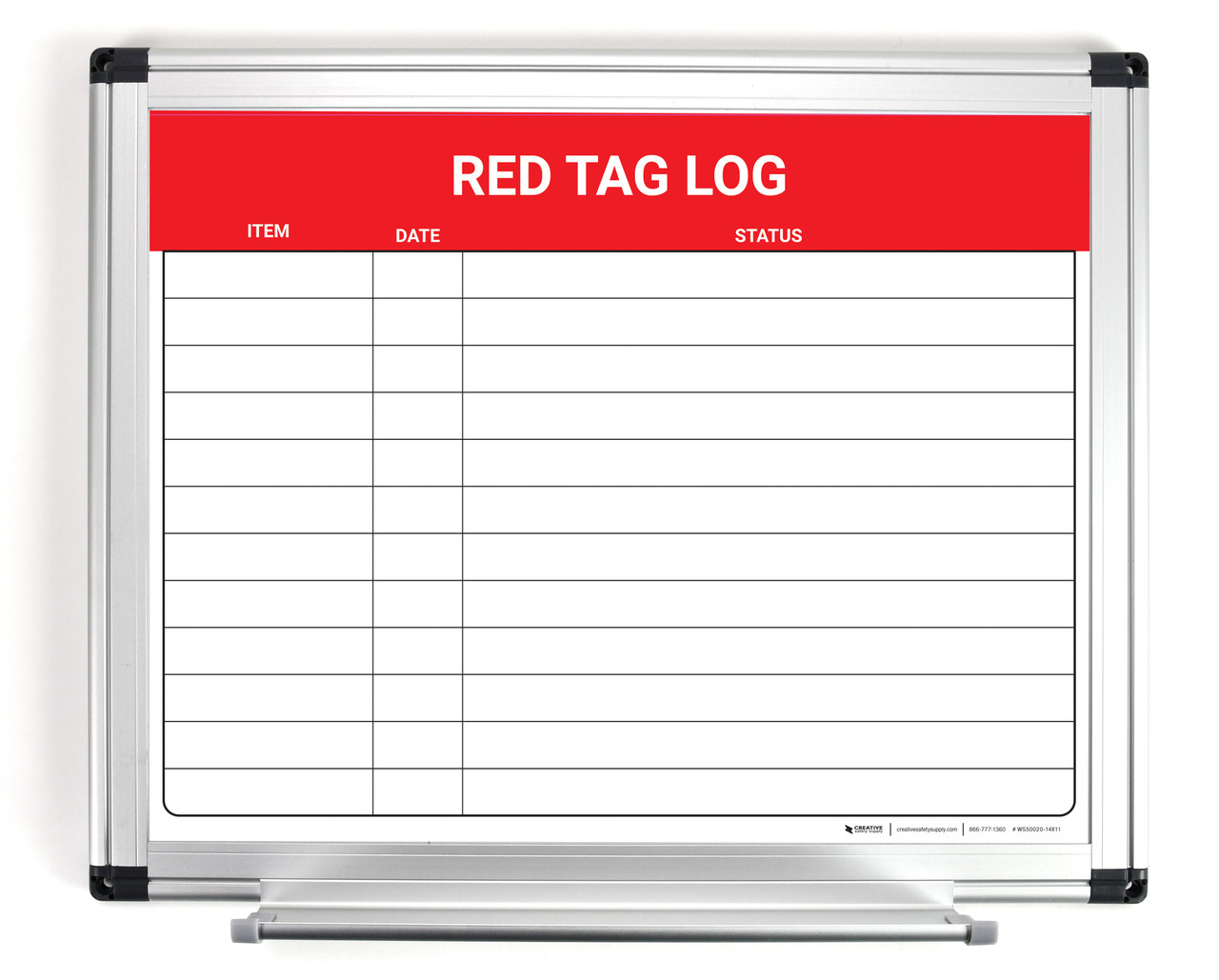 Red Tag Log - 14X11 Dry Erase Whiteboard | Creative Safety Supply