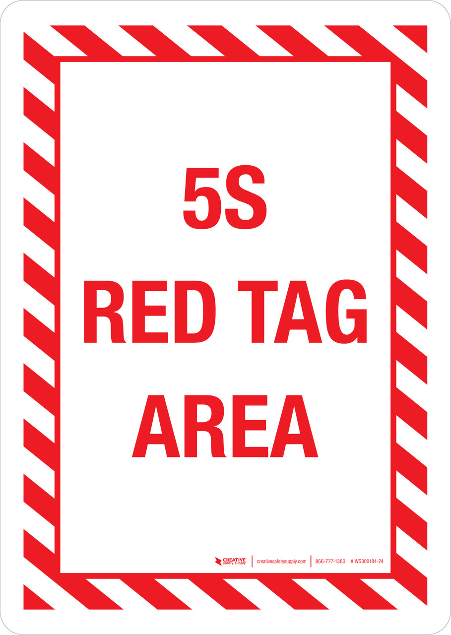 5S Red Tag Area Portrait - Wall Sign