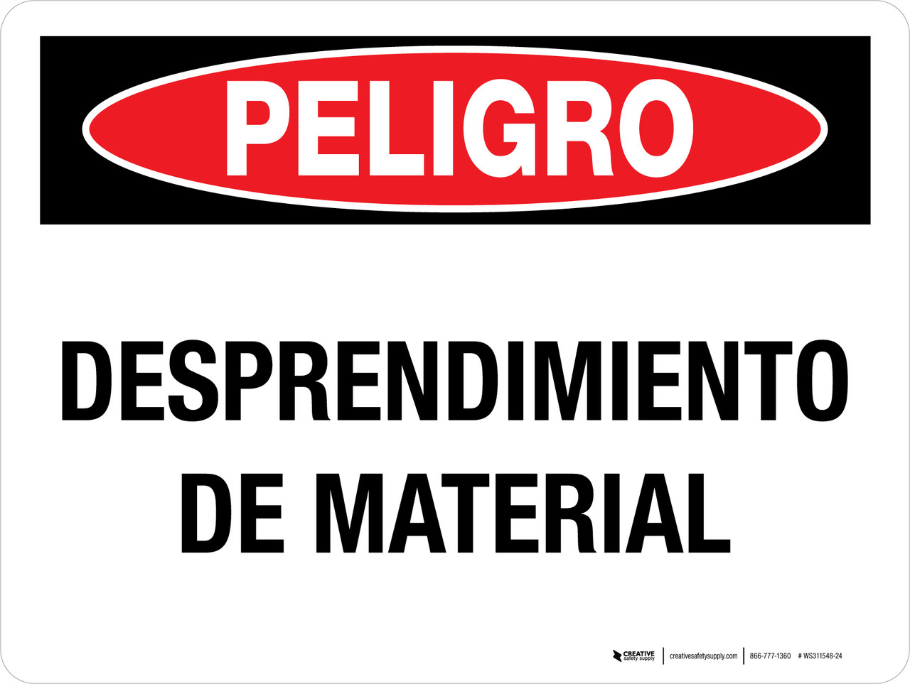 Danger: Falling Material Spanish Landscape - Wall Sign Danger: Falling Material Spanish Landscape - Wall Sign
