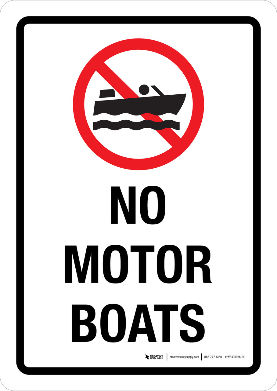 No Motor Boats with Icon Portrait - Wall Sign | Creative Safety Supply