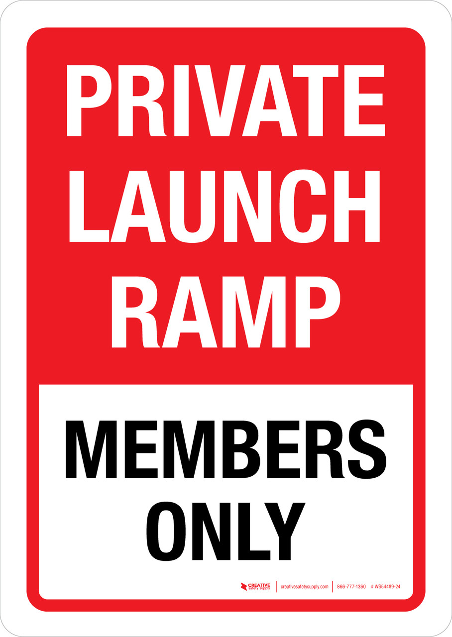 Private Launch Ramp: Members Only Portrait - Wall Sign | Creative ...