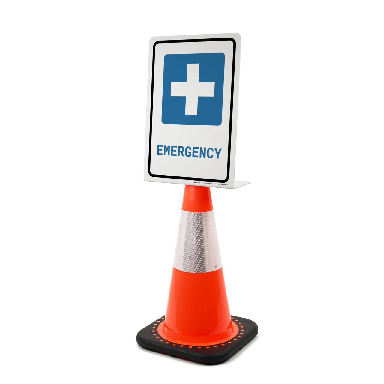 Emergency with First Aid Symbol Portrait - Single-Sided Cone Signs ...