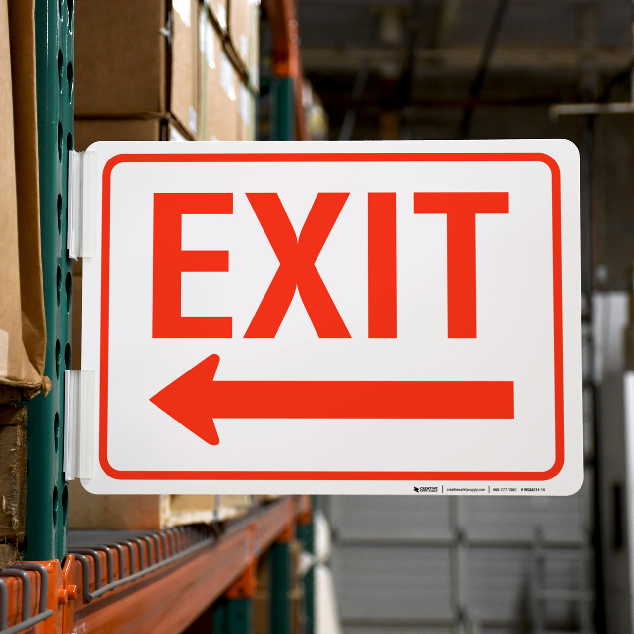 Exit with Arrow Left Landscape - Double-Sided Cone Signs