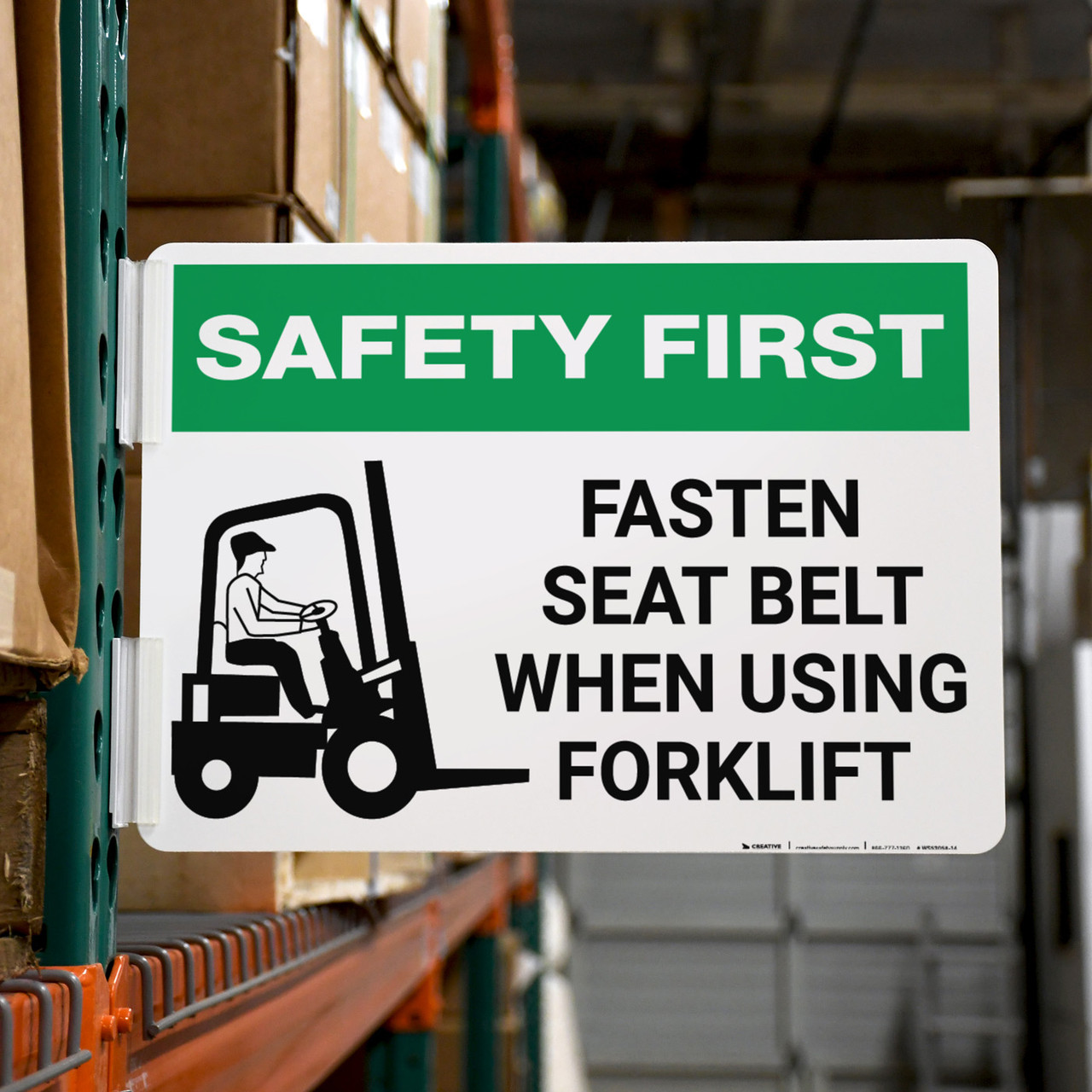 Safety First: Fasten Seat Belt When Using Forklift with Icon Landscape ...