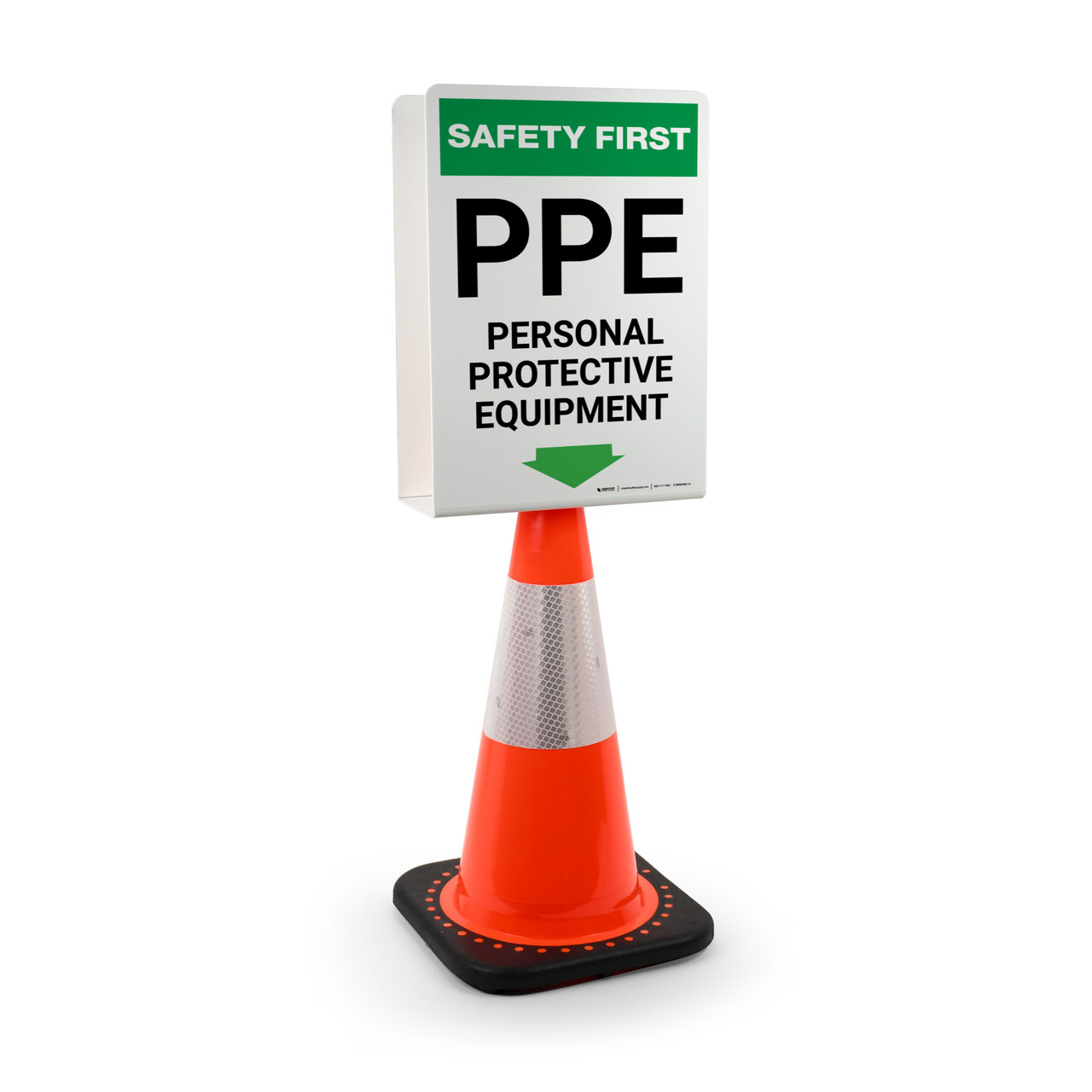Safety First: PPE Personal Protective Equipment Arrow Down Portrait ...