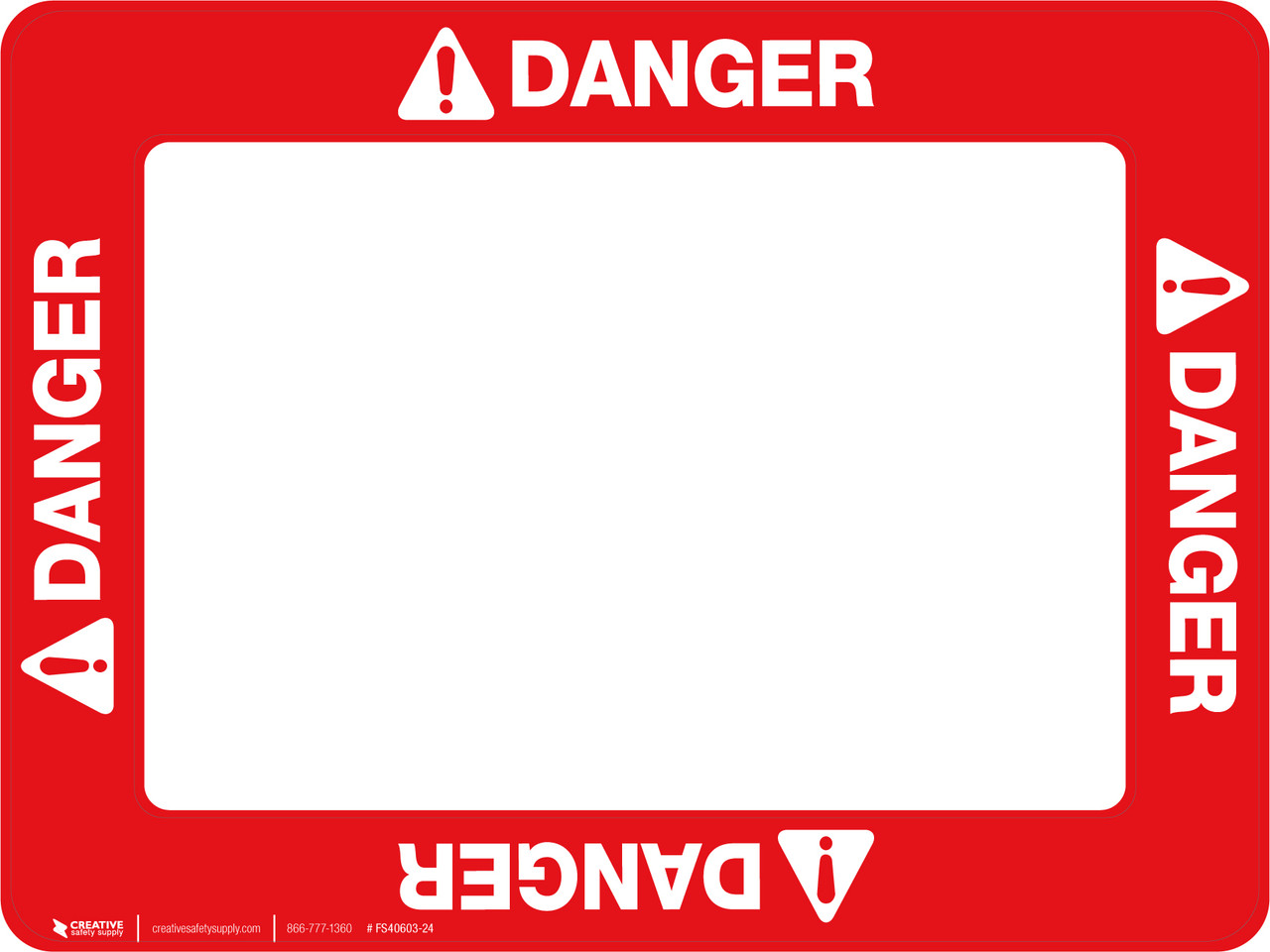 OSHA Danger - Rectangular Floor Sign Frame | Creative Safety Supply