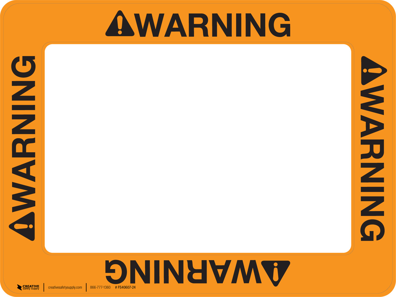 OSHA Warning - Rectangular Floor Sign Frame | Creative Safety Supply