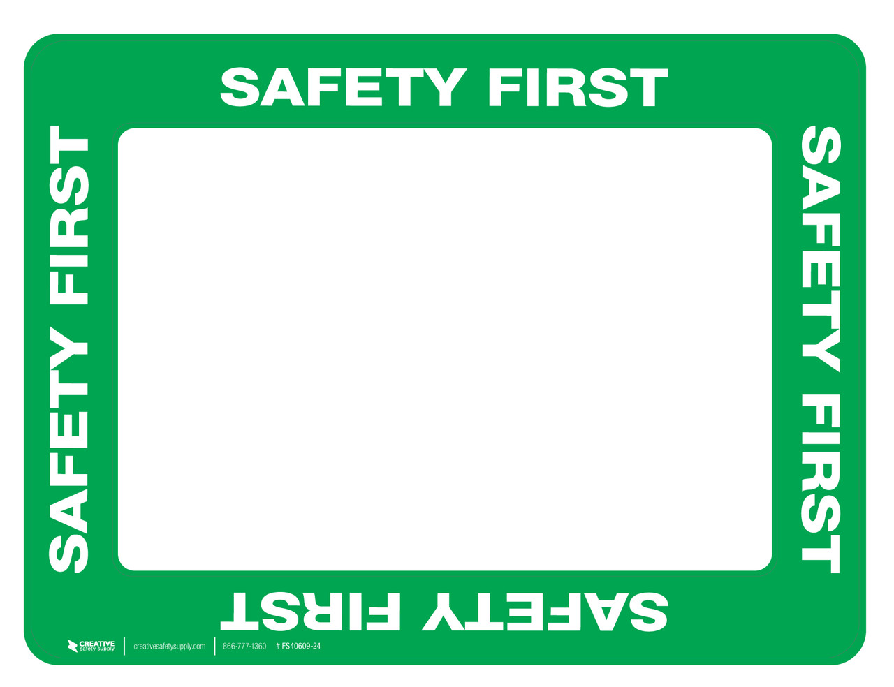 OSHA Safety First - Rectangular Floor Sign Frame | Creative Safety Supply