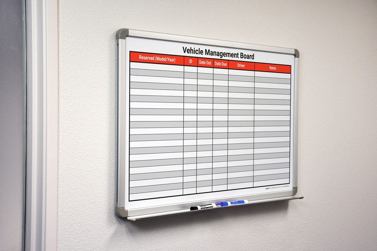 Vehicle Management Board Whiteboard | Creative Safety Supply