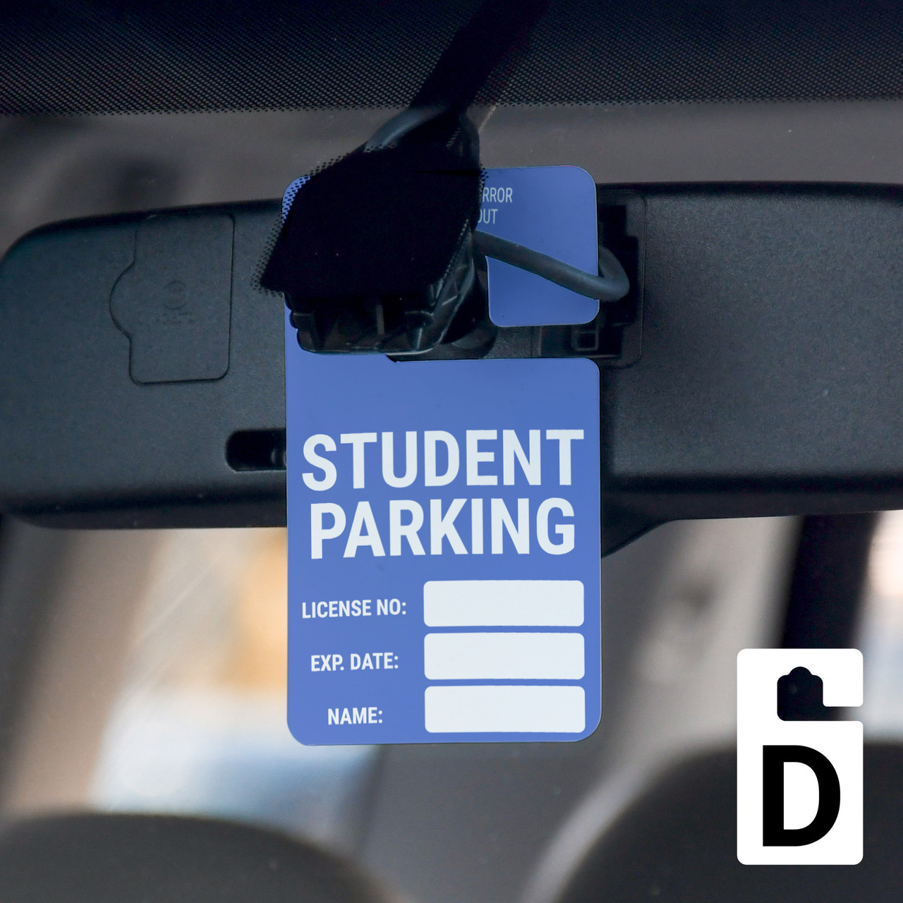 Student Parking - License No/Exp Date/Name - Car Permit Parking Tag ...
