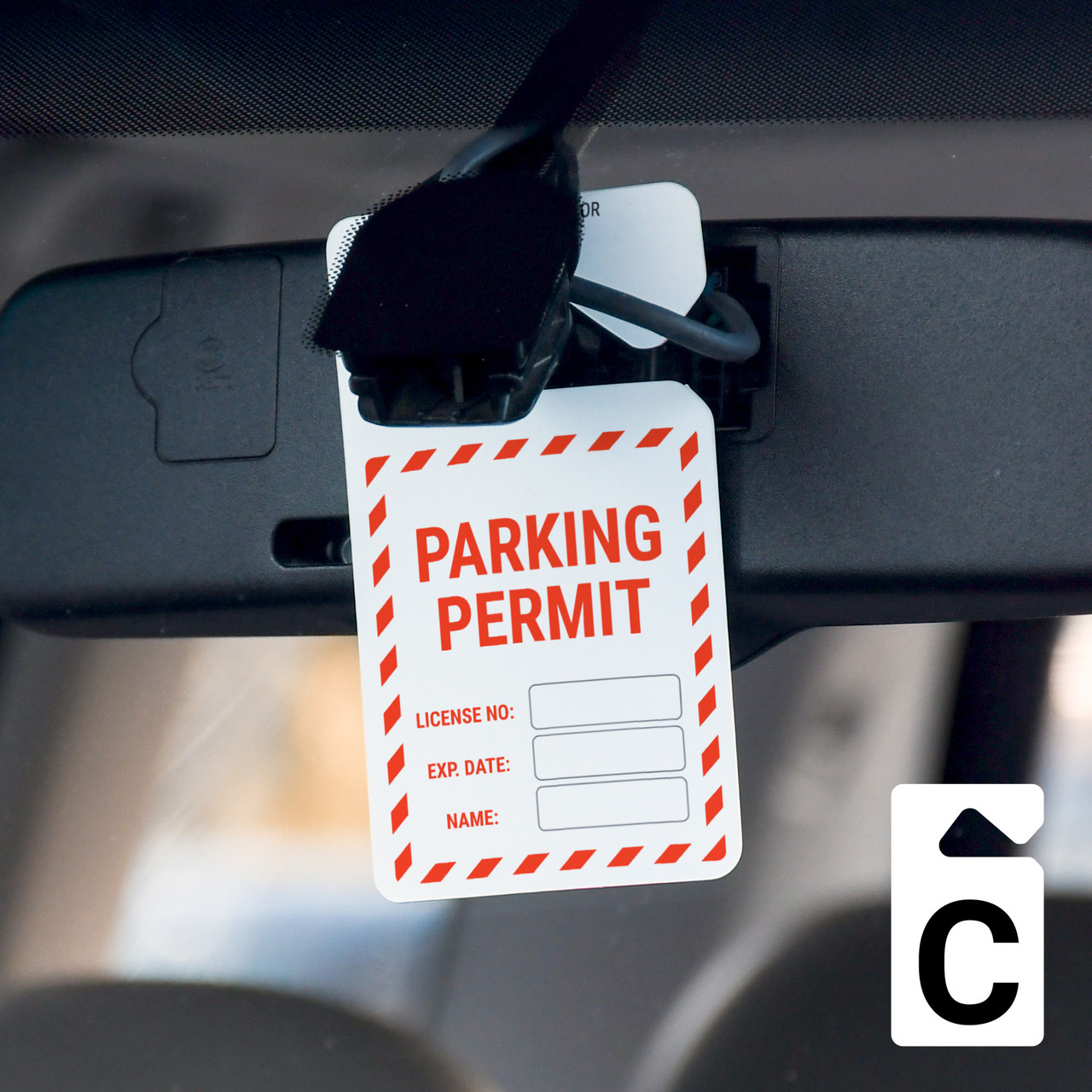 Parking Permit with Hazards - License No/Exp Date/Name - Car Permit ...