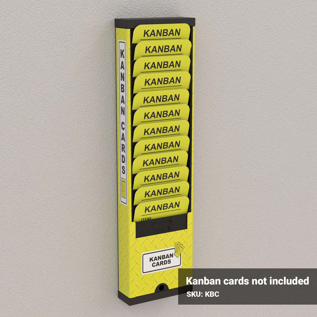 Kanban Card Rack - Yellow Diamond Plate | Creative Safety Supply