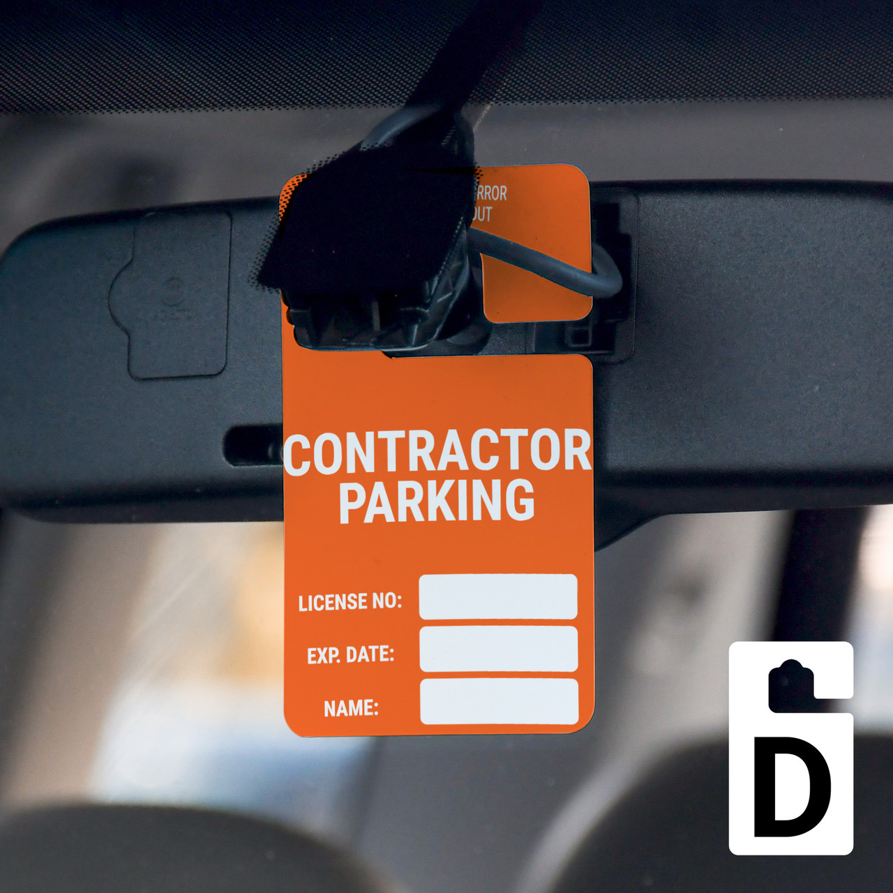 Contractor Parking - License No/Exp Date/Name - Car Permit Parking Tag