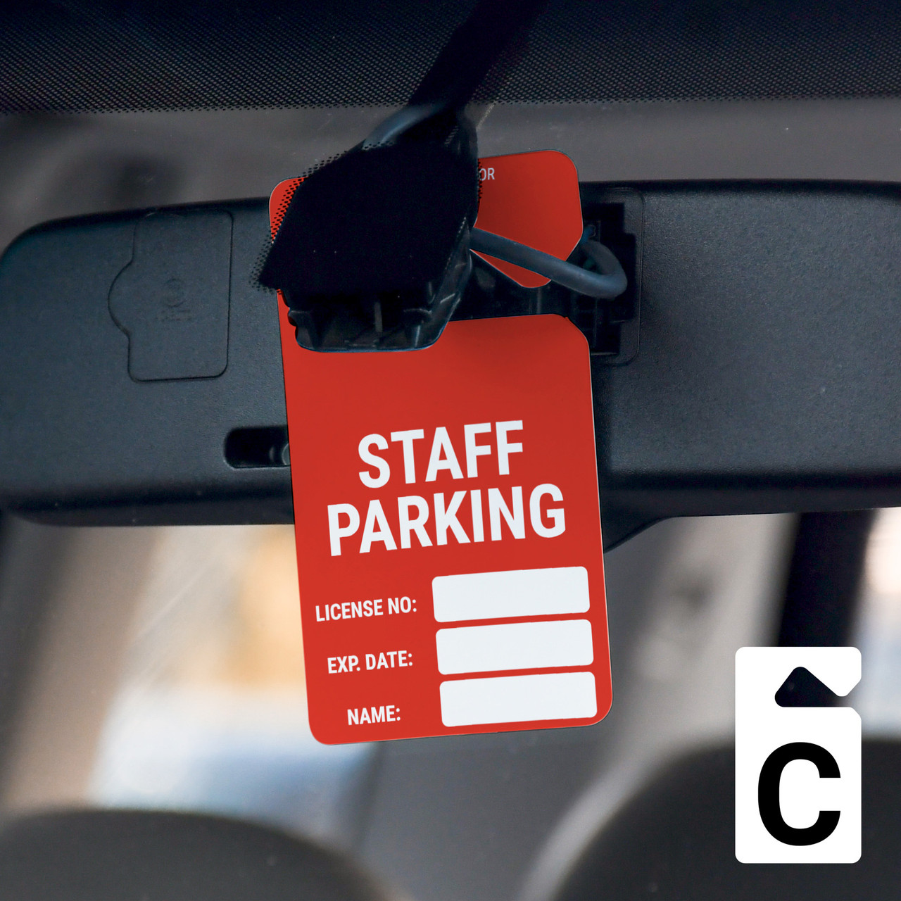 Staff Parking - License No/Exp Date/Name - Car Permit Parking Tag