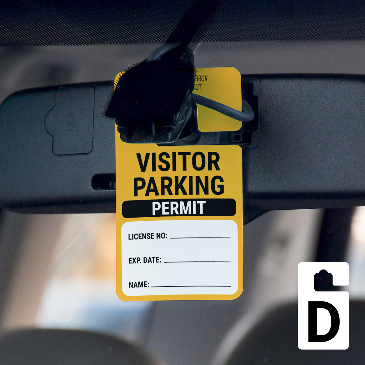 Visitor Parking Permit - License No/Exp Date/Name - Car Permit Parking Tag