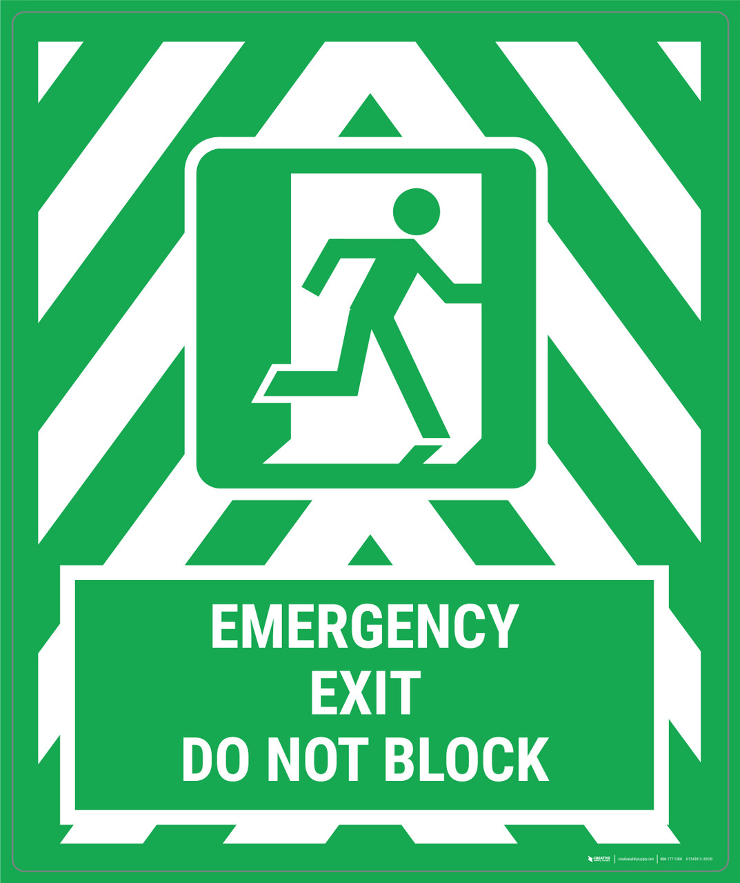 Emergency Exit Do Not Block Portrait Large Floor Sign