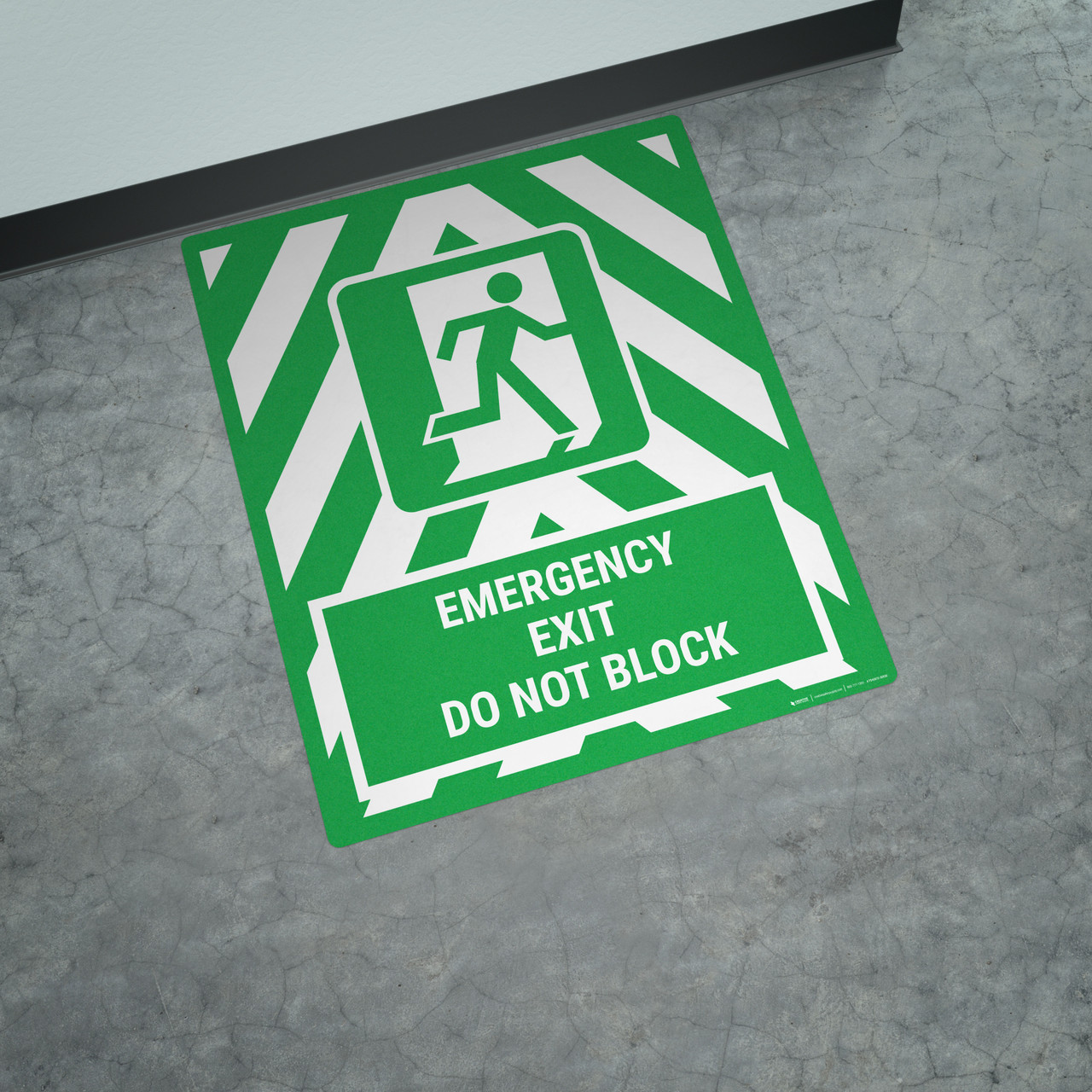 Emergency Exit Do Not Block Portrait Large Floor Sign